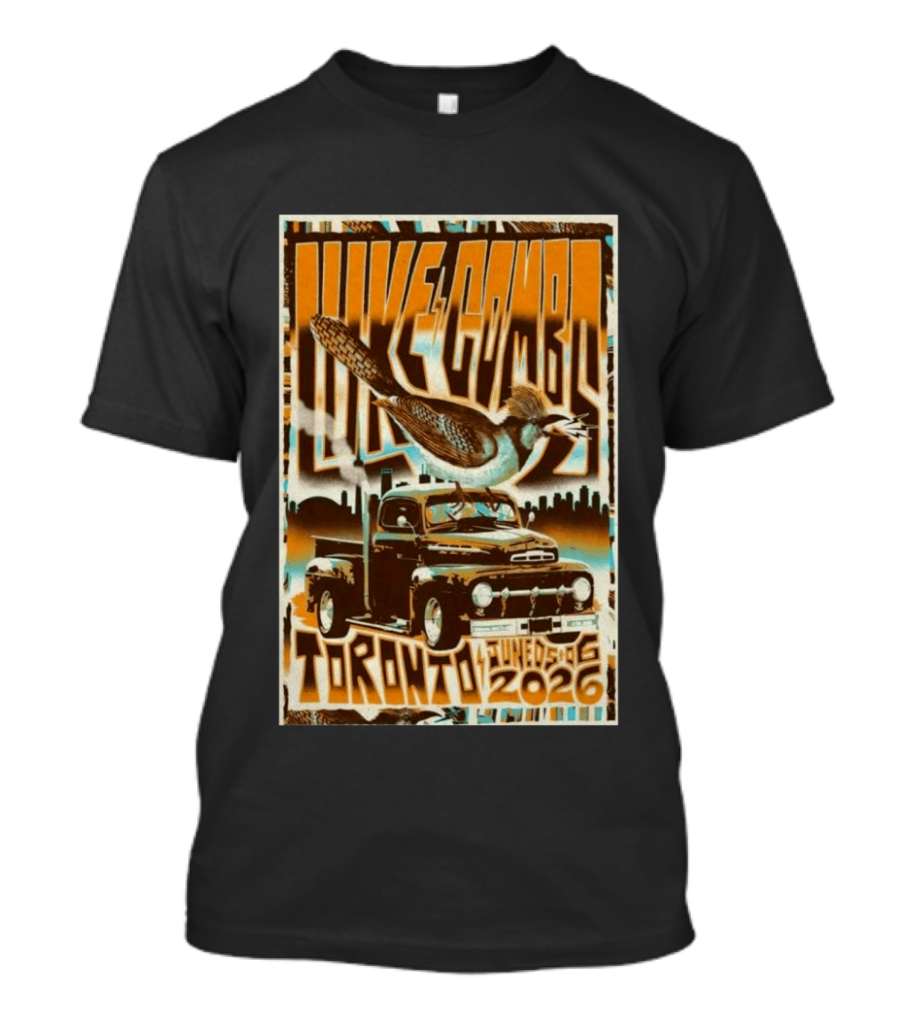 Luke Combs 2026 Tour Toronto June 5 6 Truck And Bird Skyline T-Shirt