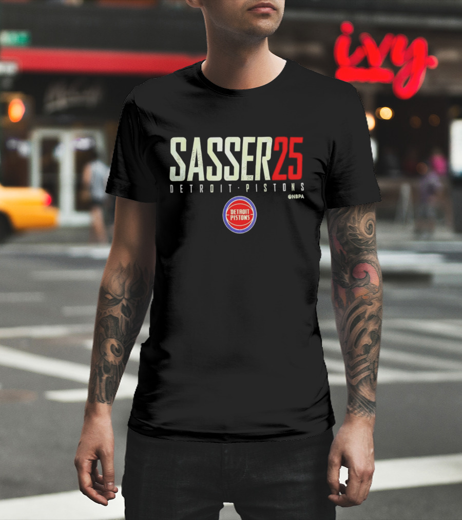 Sasser 25 Detroit Pistons NBA Basketball Marcus Sasser T-Shirt
