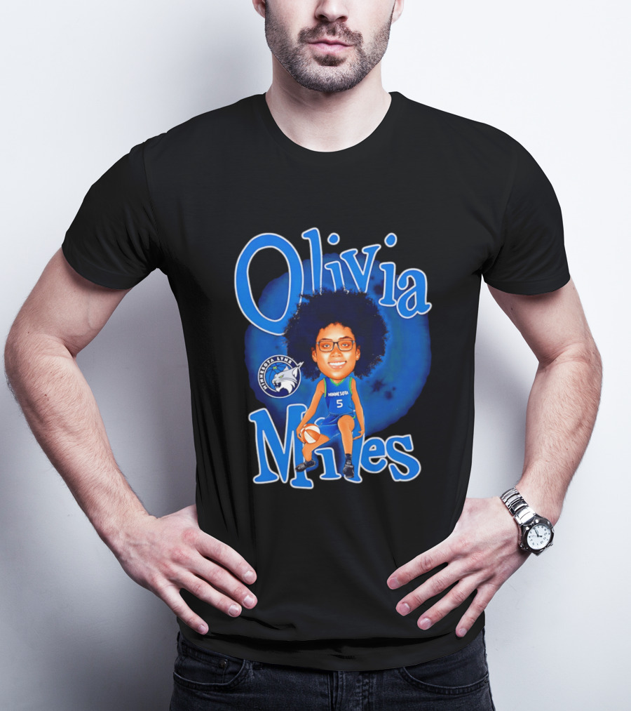 Olivia Miles Minnesota Lynx Basketball Player Caricature T-Shirt