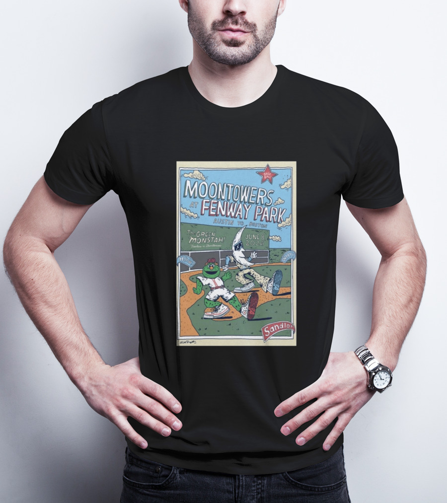 Moontowers At Fenway Park June 8 2026 Austin To Boston The Green Monstah Sandlot T-Shirt