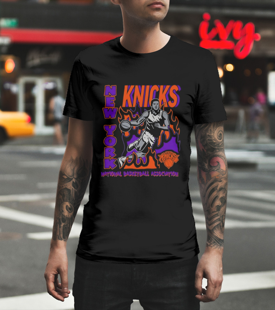 New York Knicks National Basketball Association Flame Player T-Shirt