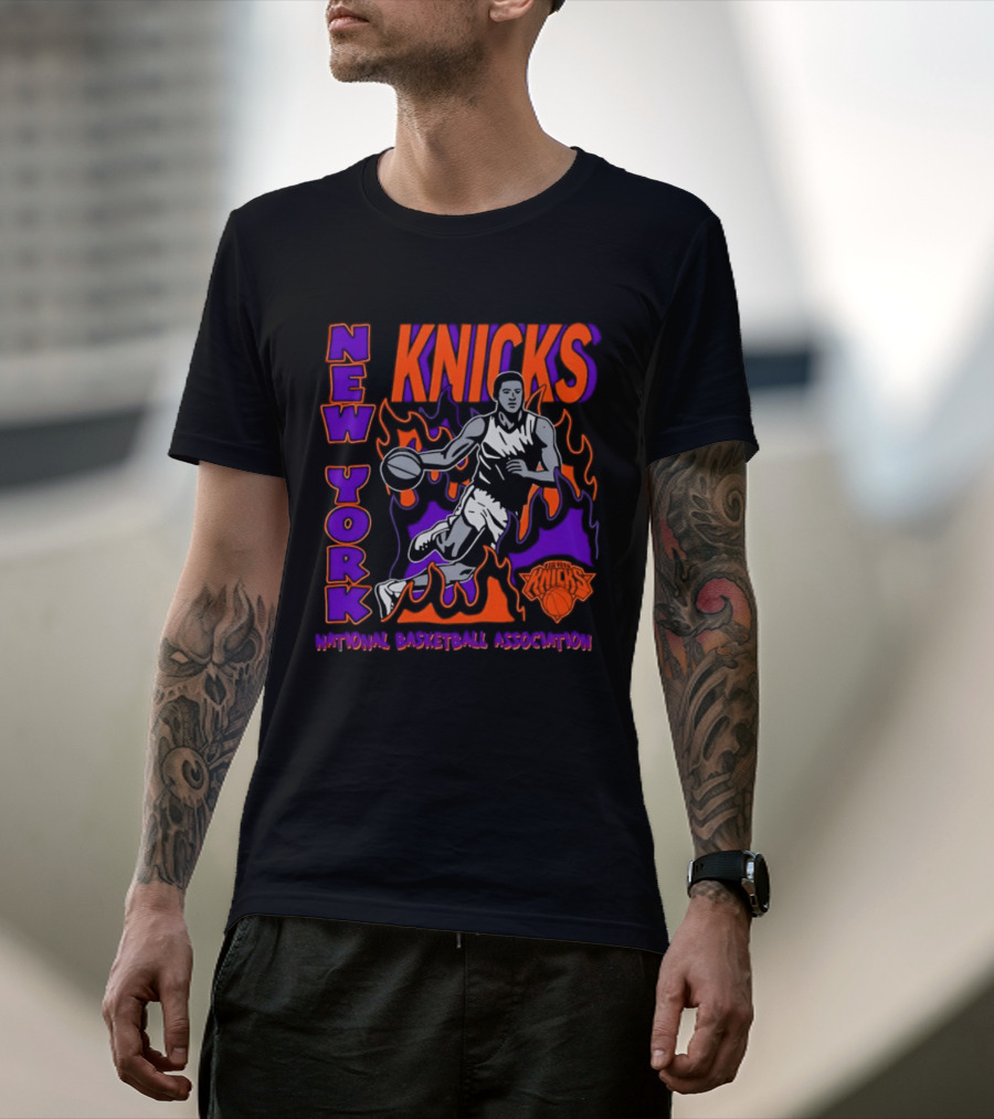 New York Knicks National Basketball Association Flame Player T-Shirt