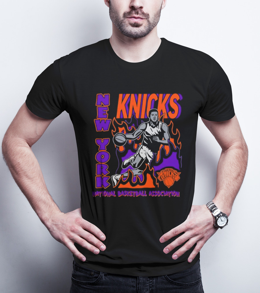 New York Knicks National Basketball Association Flame Player T-Shirt