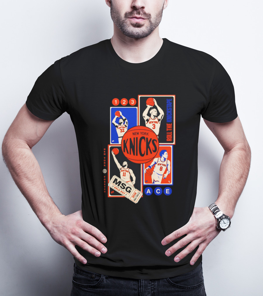 New York Knicks Roll The Knickstape MSG Ace 123 T-Shirt