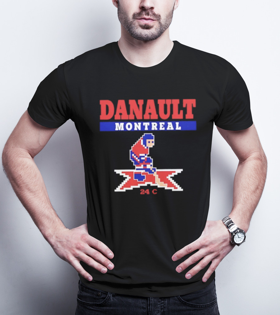 Danault Montreal Canadiens Hockey 24 C Retro Pixel T-Shirt