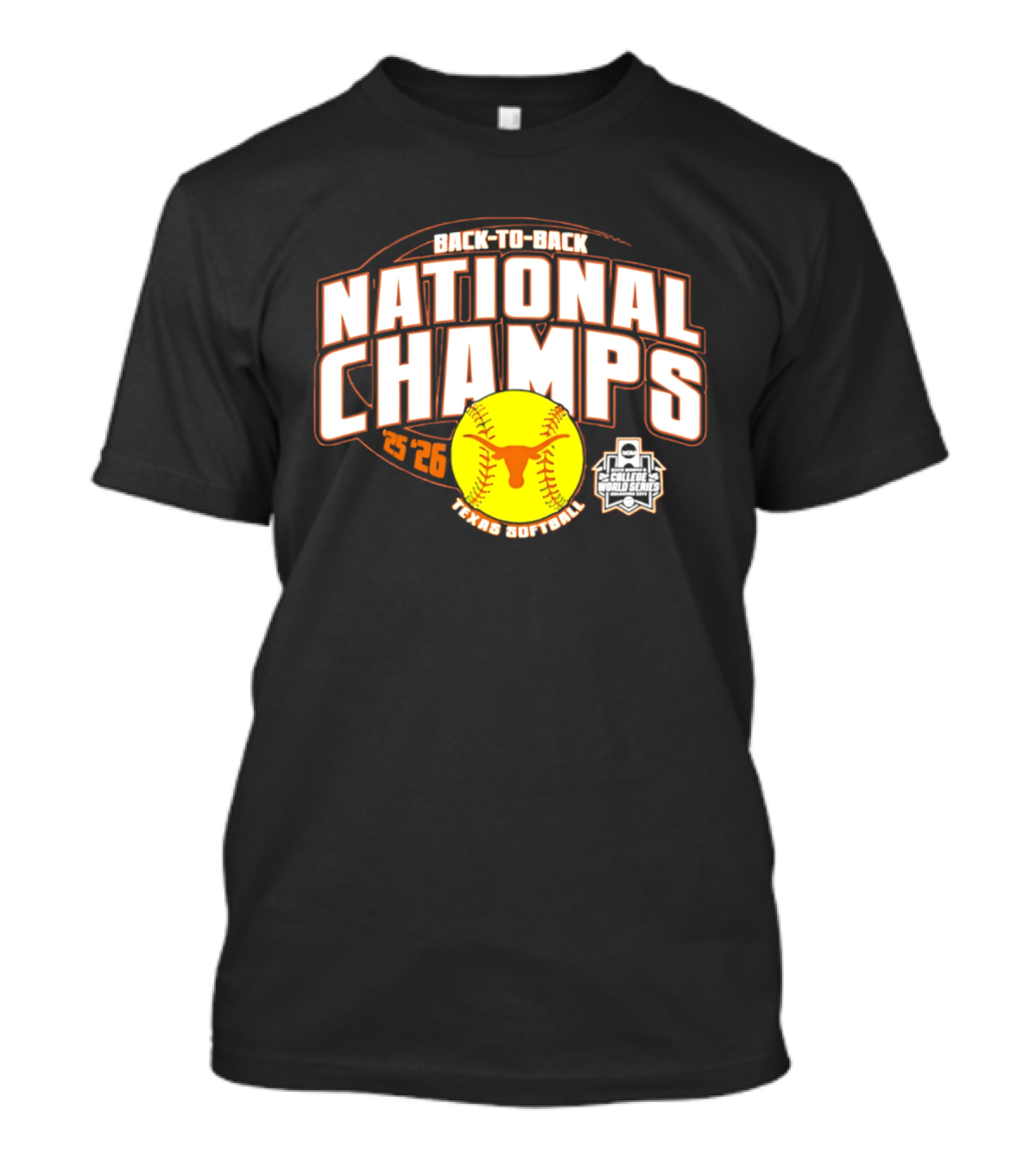 Back To Back National Champs 2026 Texas Softball T-Shirt