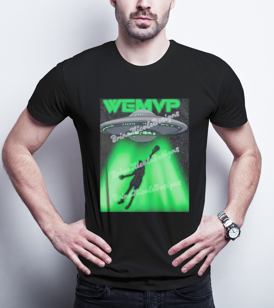 WEMVP Victor Wembanyama UFO Alien Abduction Basketball Player T-Shirt