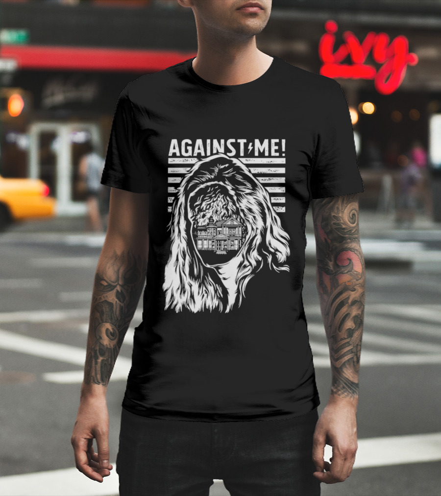 Against Me Punk Rock Gorilla Silhouette Stripes T-Shirt