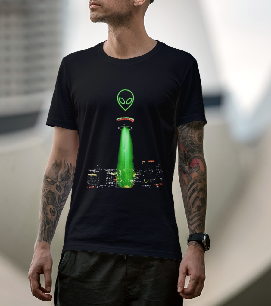 Alien Victor Wembanyama San Antonio Spurs Tower Of The Americas City Night Sky T-Shirt