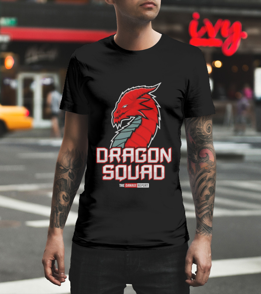 Dragon Squad The Damage Report Red Dragon Head T-Shirt