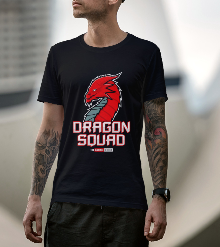Dragon Squad The Damage Report Red Dragon Head T-Shirt