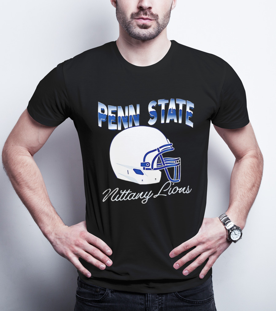 Penn State Nittany Lions Air Brush Helmet Dyme Lyfe Mens T-Shirt