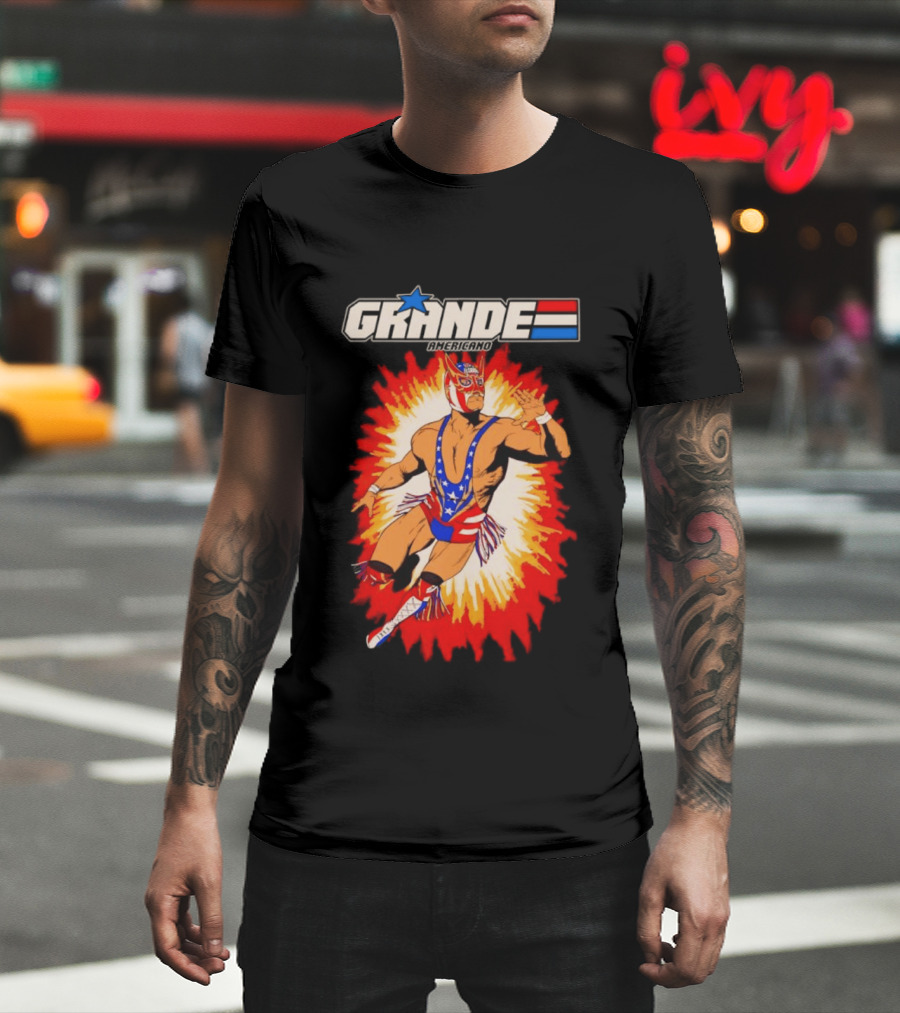 Grande Americano Luchador Wrestling Starburst T-Shirt