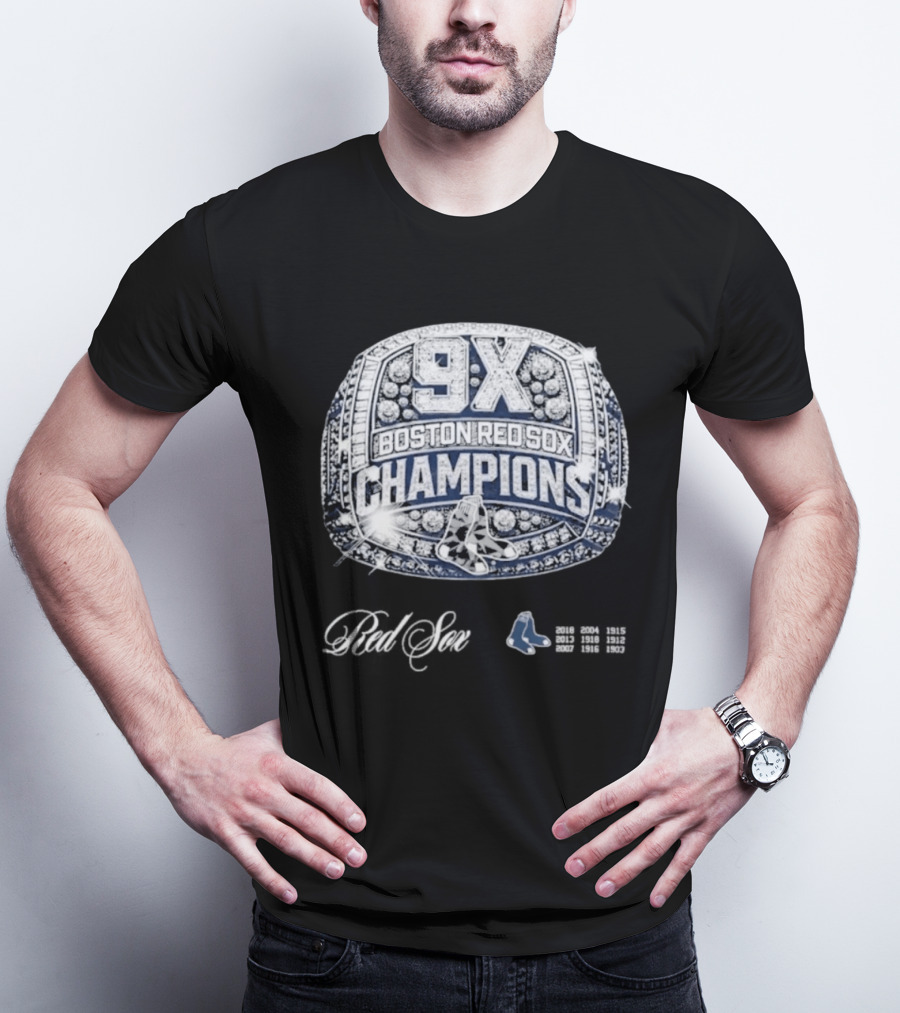 Boston Red Sox 9X Champions Ring T-Shirt