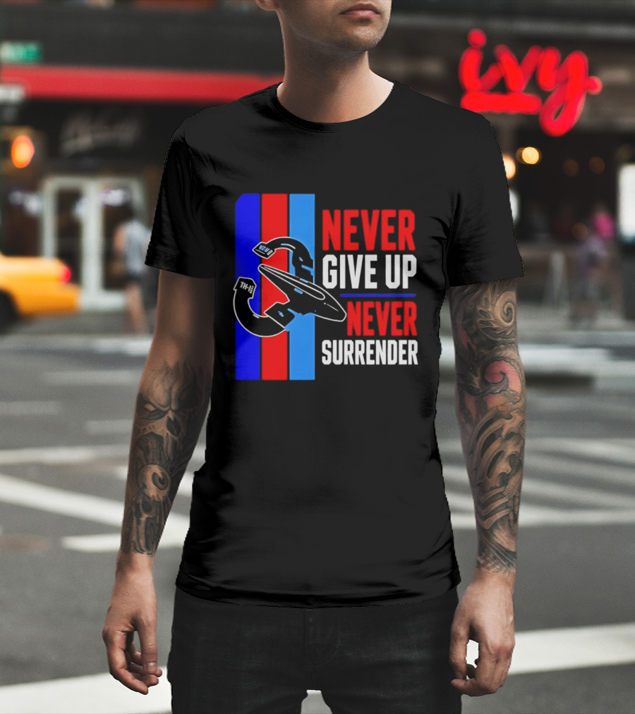 Galaxy Quest Never Give Up Never Surrender NSEA Protector Starship T-Shirt