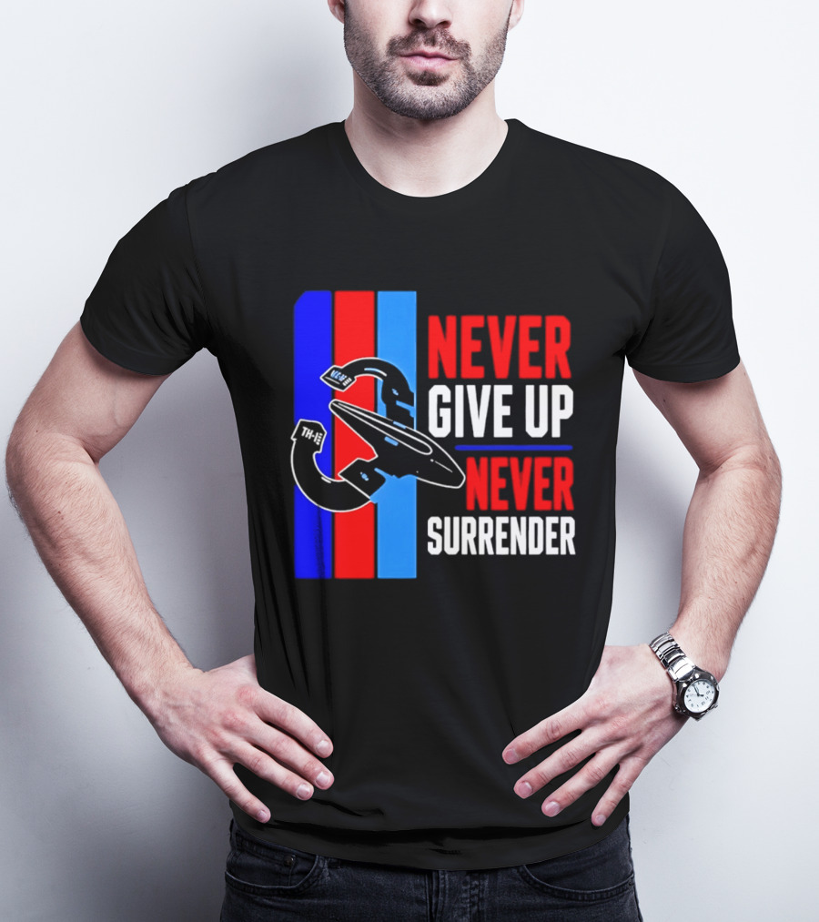 Galaxy Quest Never Give Up Never Surrender NSEA Protector Starship T-Shirt