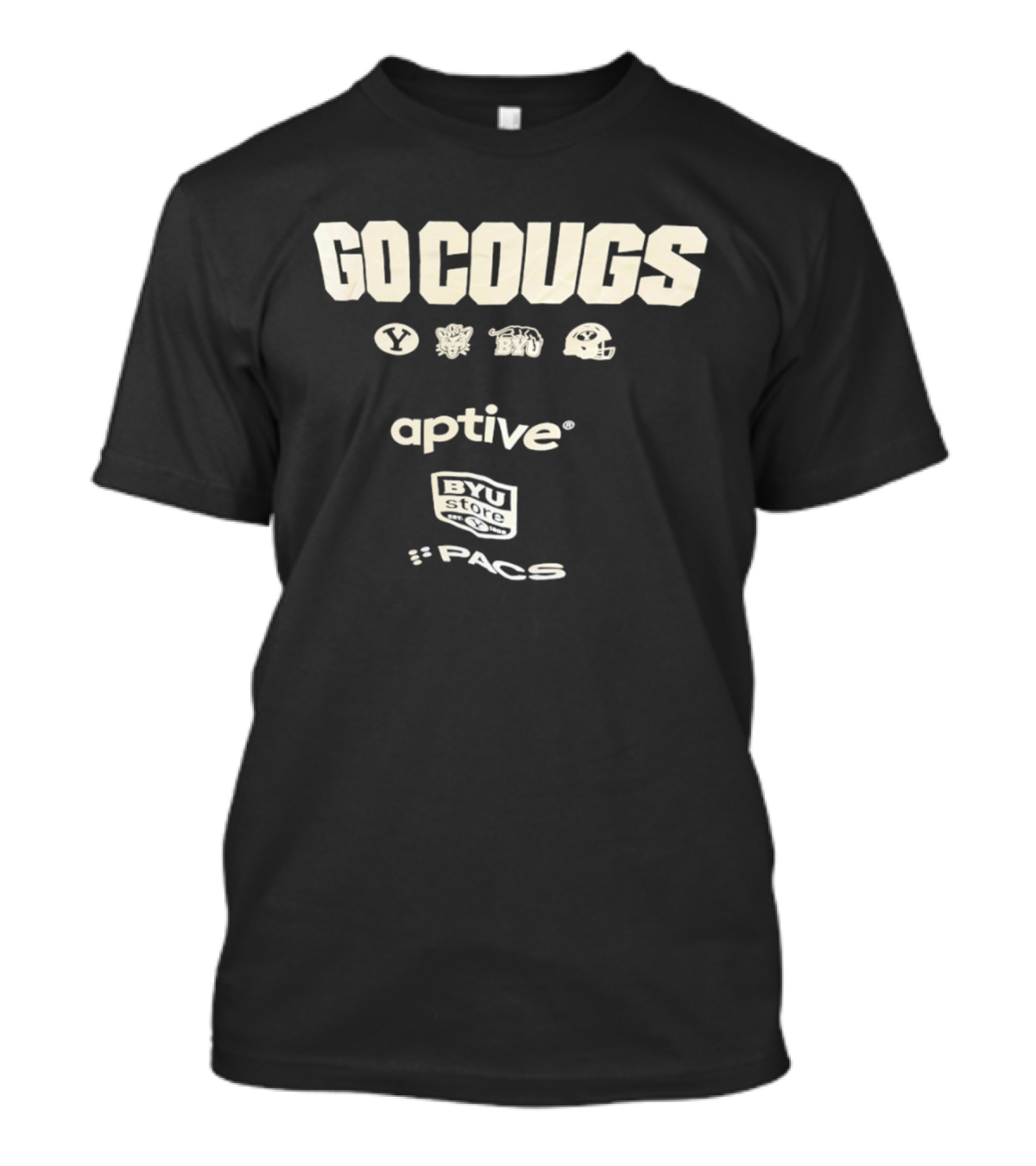 Go Cougs BYU Aptive PACS Sports Branding University T-Shirt