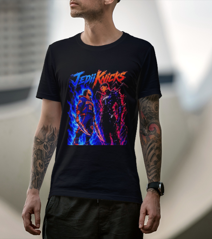 Jedi Knicks Jalen Brunson New York Knicks Vs Victor Wembanyama San Antonio Spurs Showdown T-Shirt