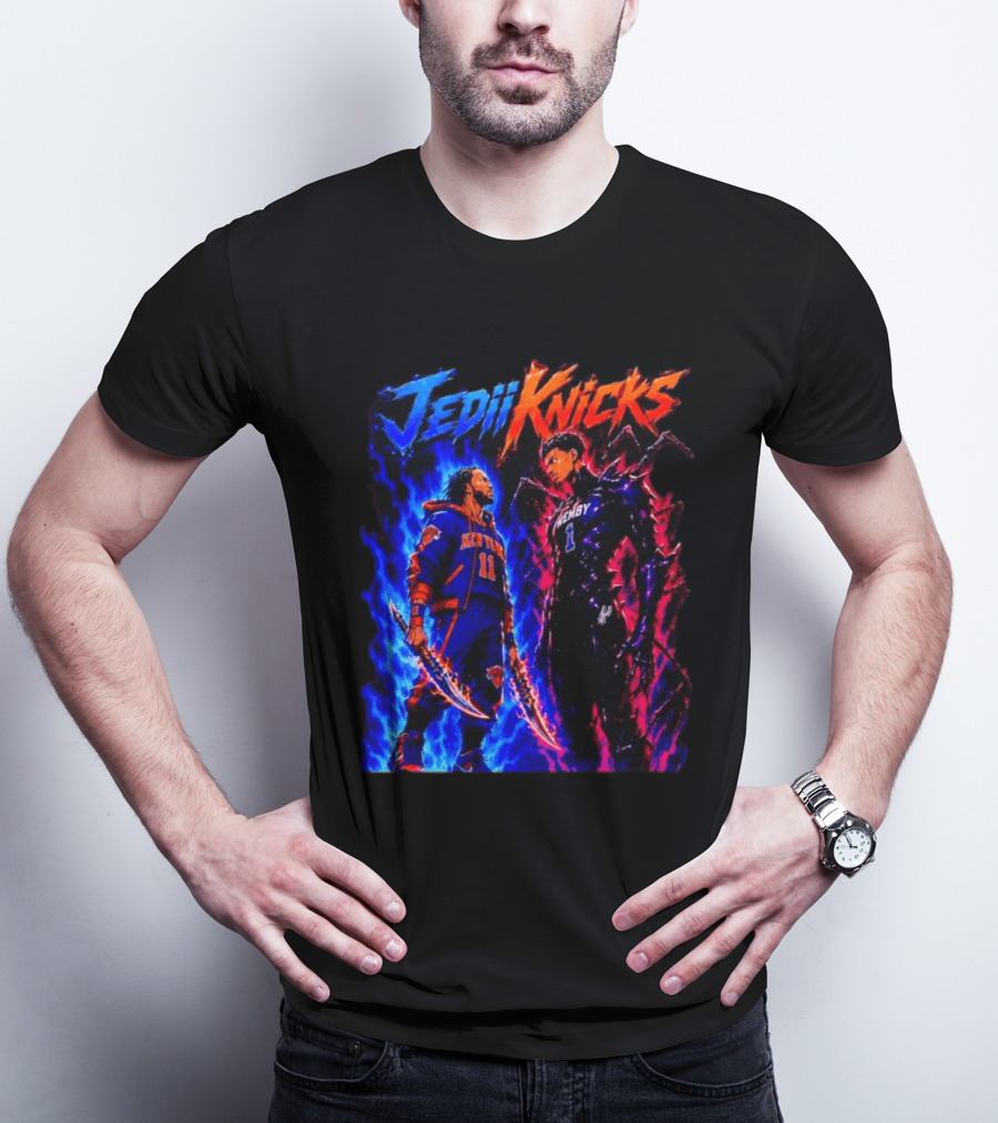 Jedi Knicks Jalen Brunson New York Knicks Vs Victor Wembanyama San Antonio Spurs Showdown T-Shirt