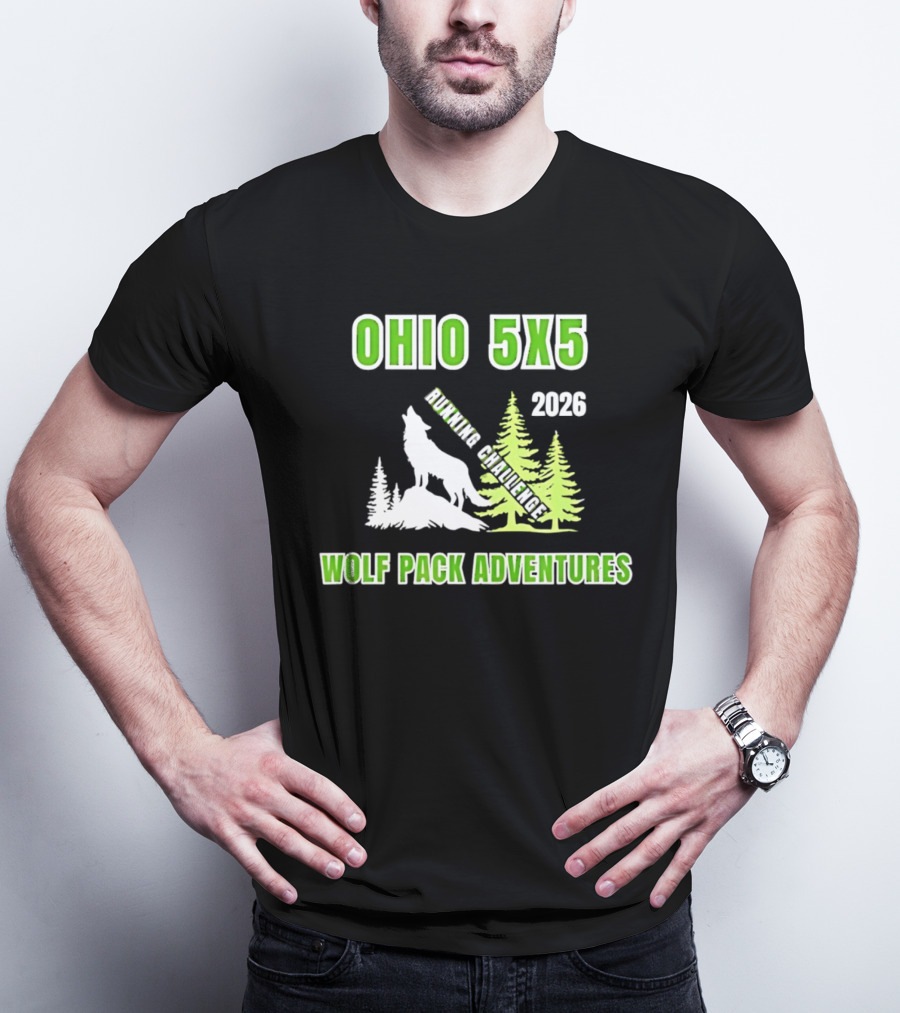 Ohio 5x5 2026 Running Challenge Wolf Pack Adventures T-Shirt