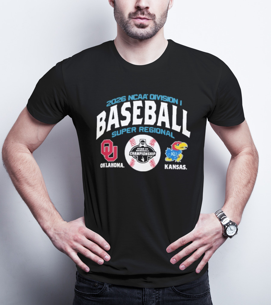 Oklahoma Kansas 2026 NCAA Division I Baseball Super Regional T-Shirt