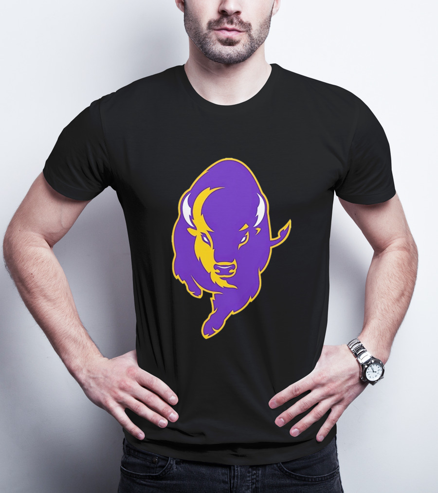 Lipscomb Bisons Purple And Yellow Charging Bison T-Shirt