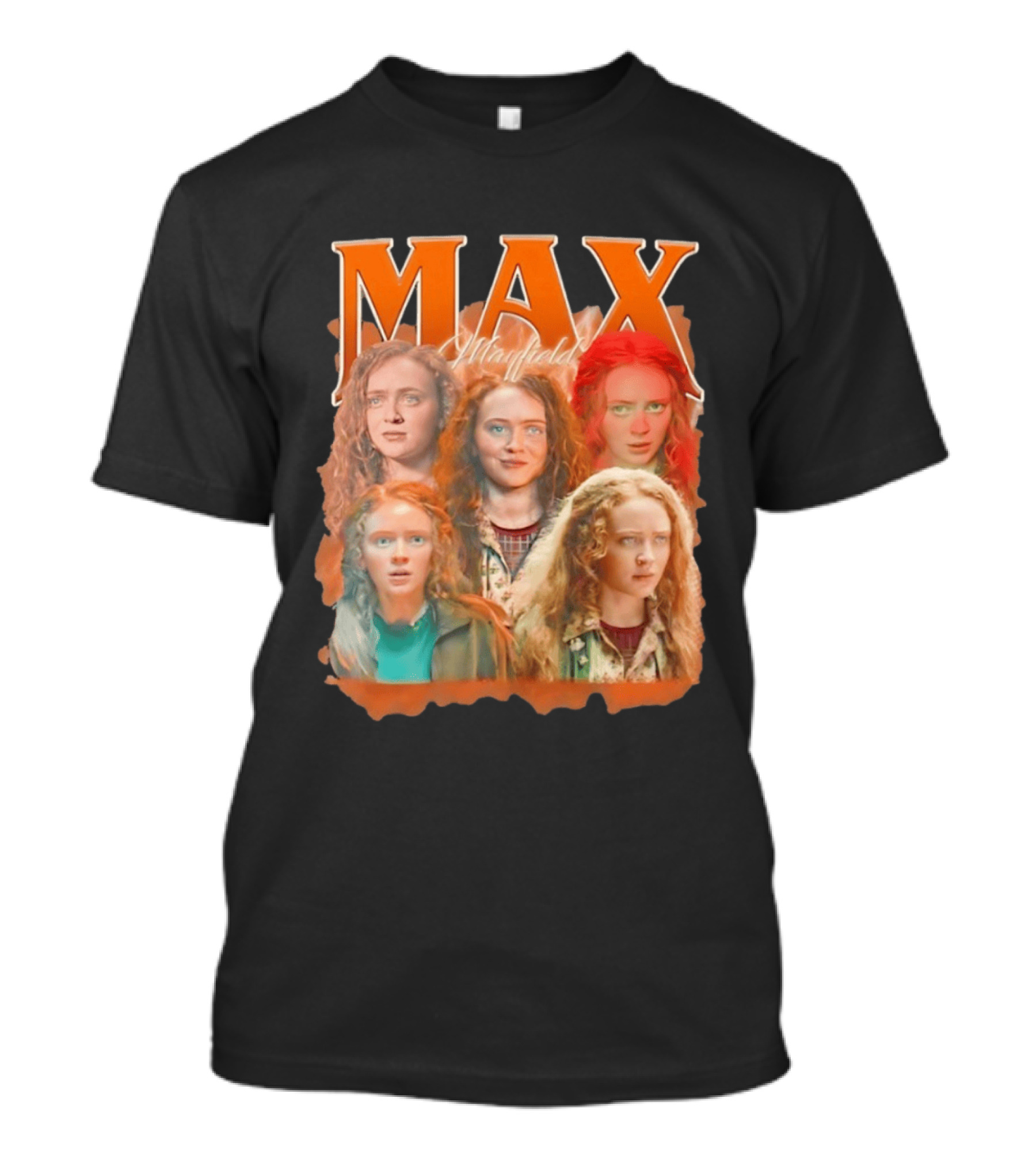 Max Mayfield Stranger Things Collage Orange Aesthetic T-Shirt