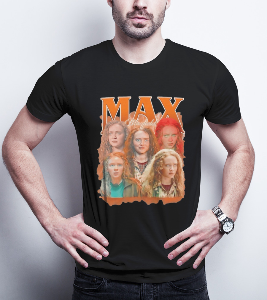 Max Mayfield Stranger Things Collage Orange Aesthetic T-Shirt