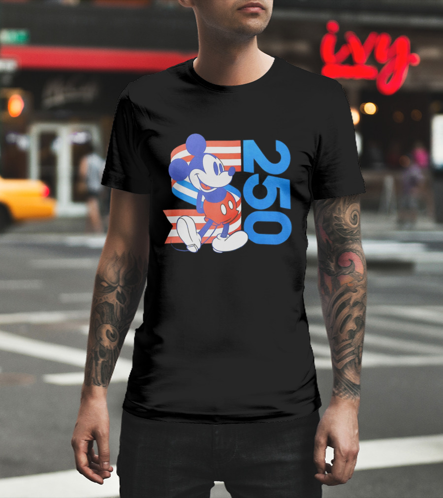 Mickey Mouse Disney 250 Celebration American Flag T-Shirt