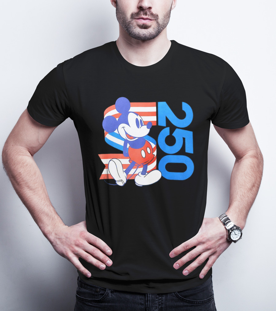 Mickey Mouse Disney 250 Celebration American Flag T-Shirt