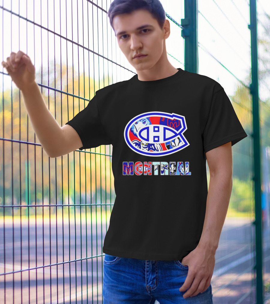 Montreal Canadiens And Sports Teams Emblem Montage T-Shirt