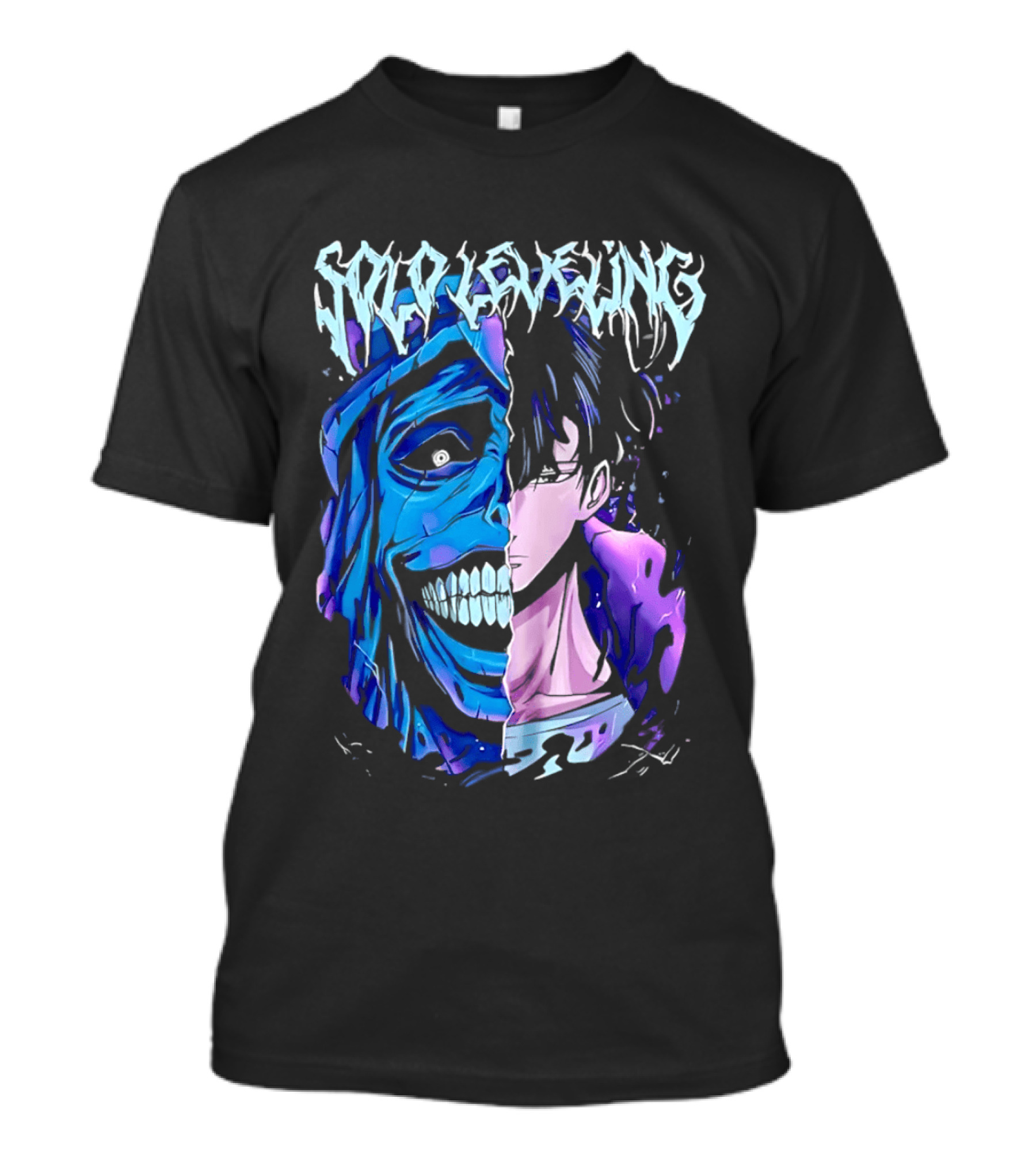 Solo Leveling Split Face Cotton Anime T-Shirt