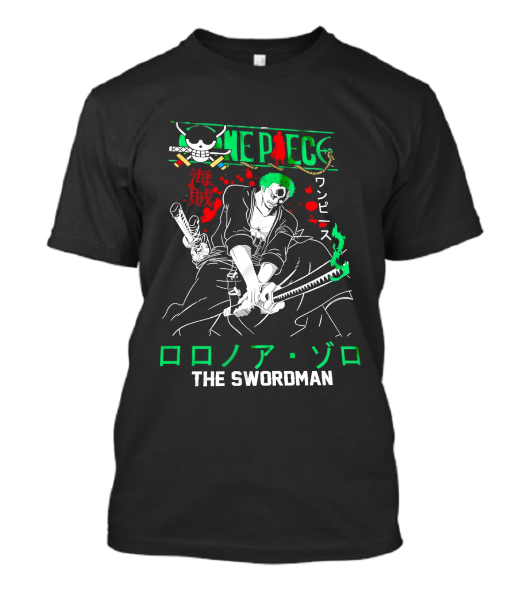 One Piece Roronoa Zoro The Swordman Classic Anime Manga T-Shirt