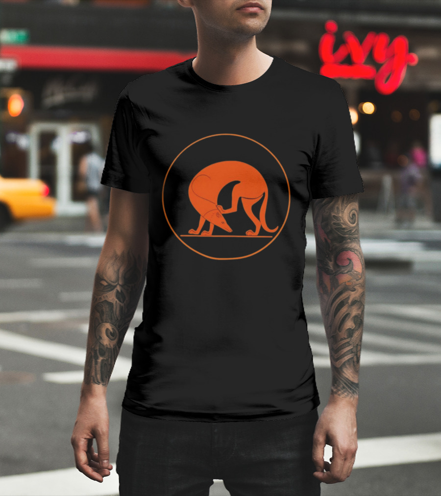Tondo Hound Orange Circle Canine T-Shirt