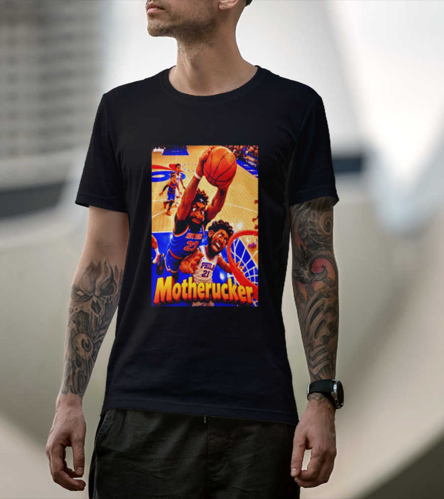 Motherucker New York 23 Vs Philly 21 Basketball Caricature T-Shirt