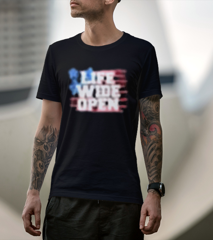Cboystv Life Wide Open Patriotic Stars T-Shirt