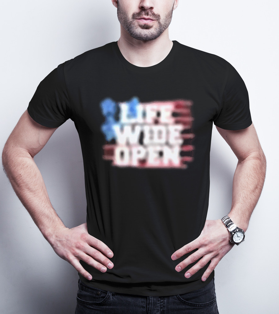Cboystv Life Wide Open Patriotic Stars T-Shirt