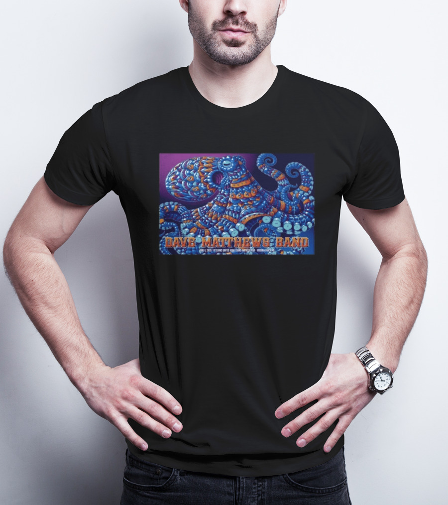 Dave Matthews Band Veterans United Home Loans Amphitheater June 6 2026 Virginia Beach Octopus T-Shirt
