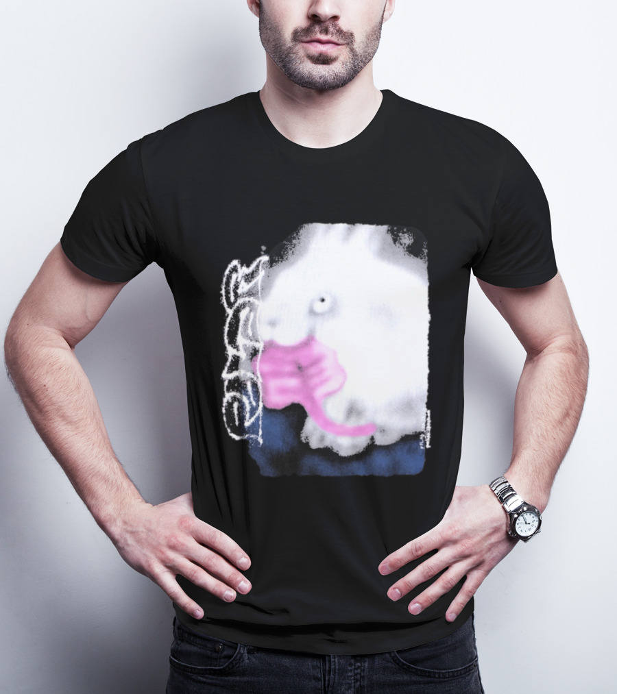 Flatspot Polar Rabbit With Pink Ribbon T-Shirt