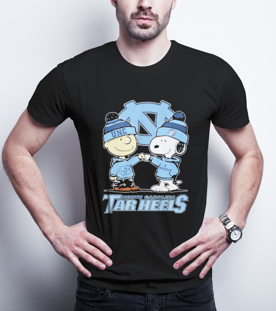 UNC Tar Heels Peanuts Characters Fit Bump North Carolina 2026 T-Shirt