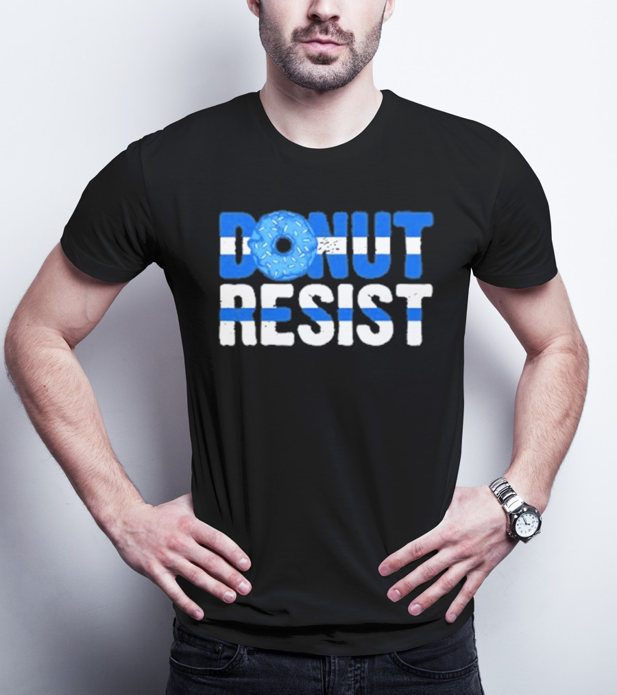 Donut Resist Police Officer Thin Blue Line Cop Policeman T-Shirt