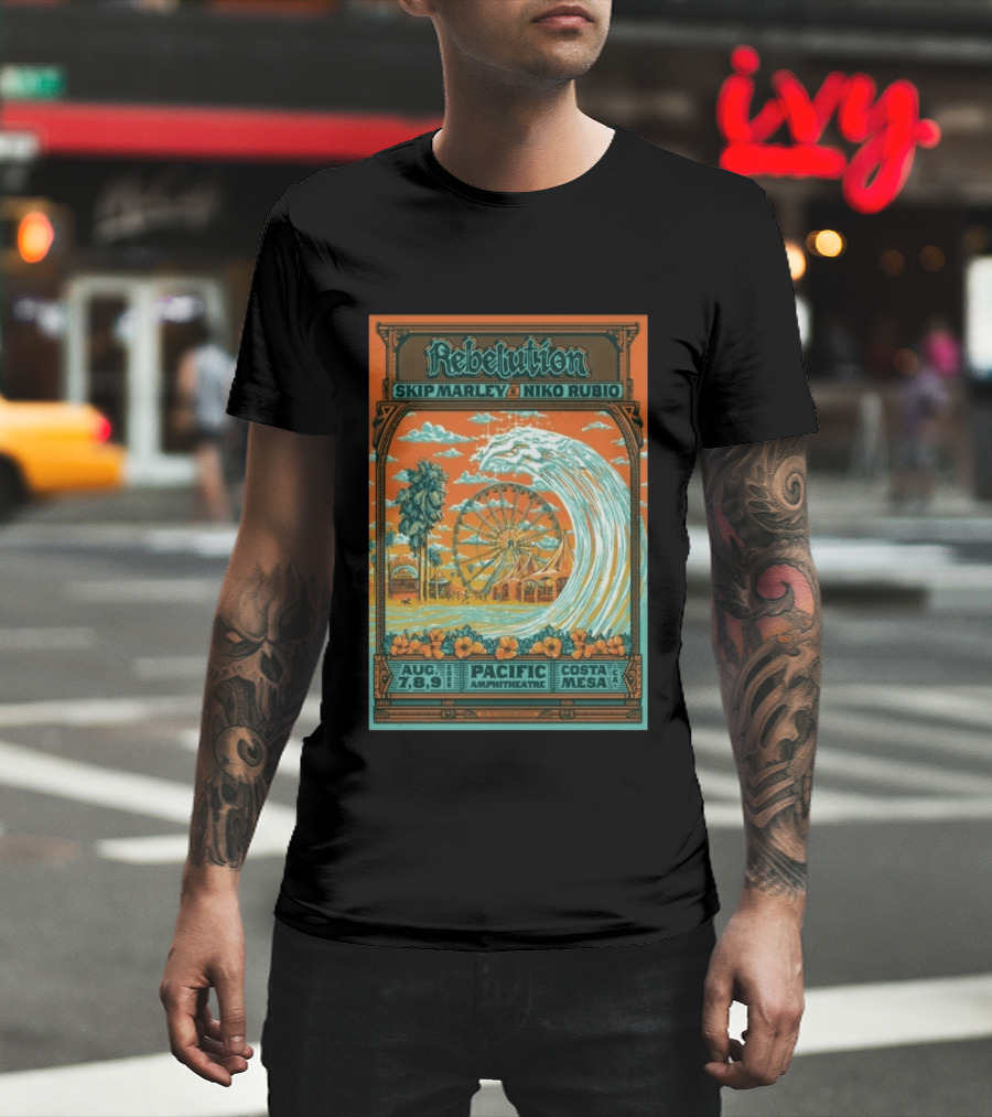 Rebelution Skip Marley Niko Rubio August 7 8 9 2026 Pacific Amphitheatre Costa Mesa T-Shirt