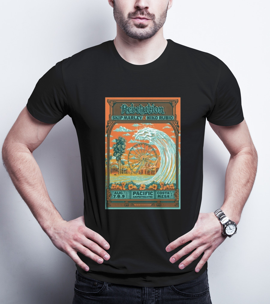 Rebelution Skip Marley Niko Rubio August 7 8 9 2026 Pacific Amphitheatre Costa Mesa T-Shirt