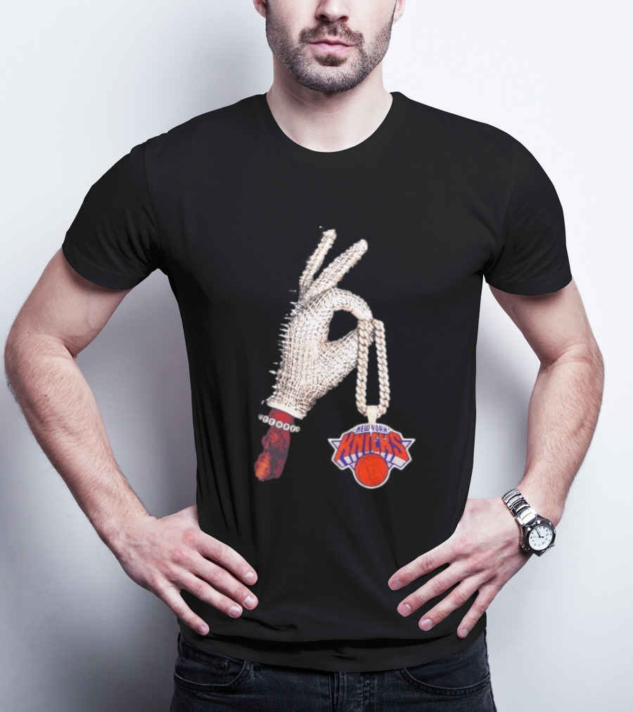 Jalen Brunson New York Knicks Diamond Chain Glove Drake Iceman NBA Basketball T-Shirt