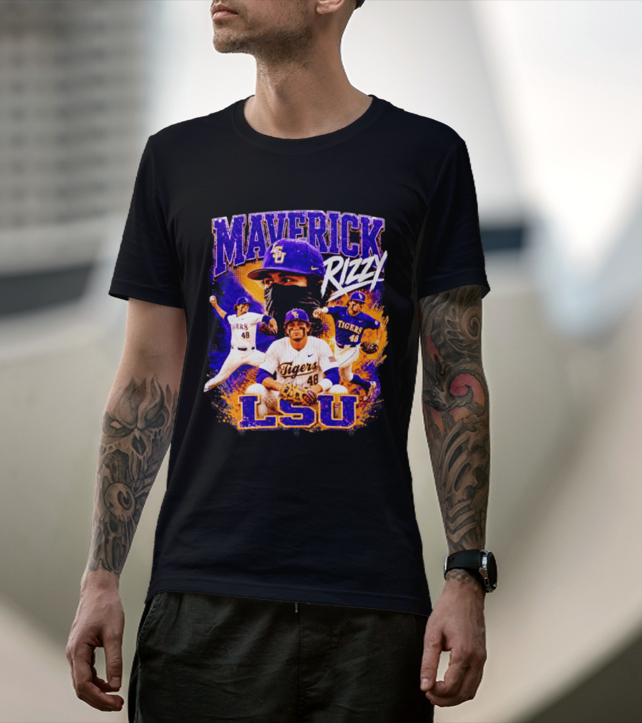 LSU Tigers Maverick Rizy Baseball Player Number 48 T-Shirt