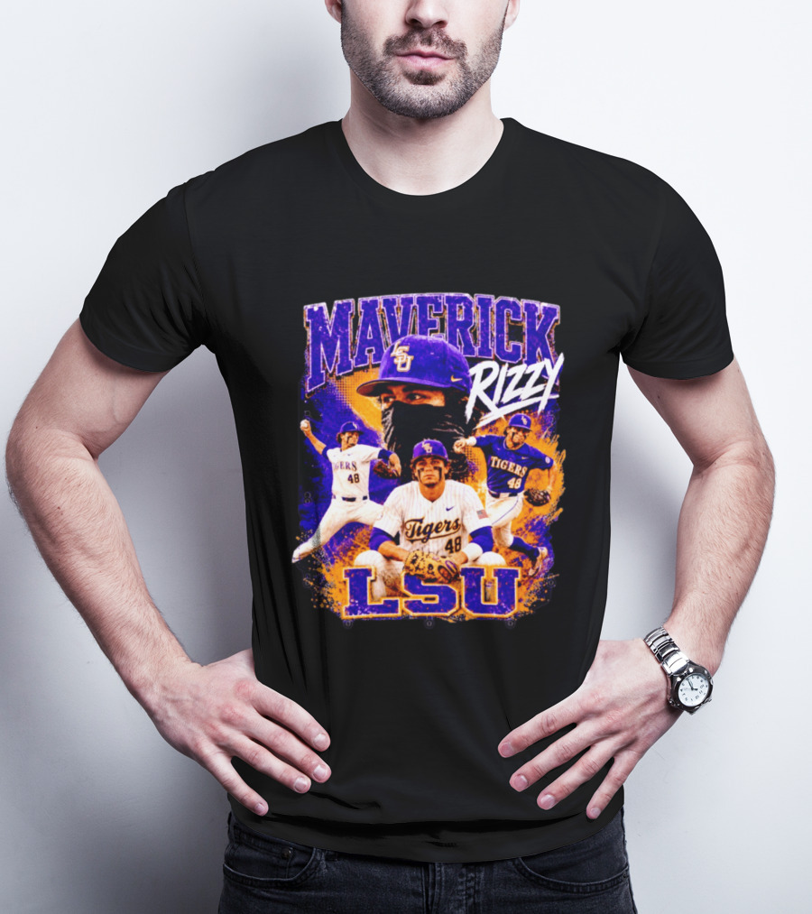LSU Tigers Maverick Rizy Baseball Player Number 48 T-Shirt