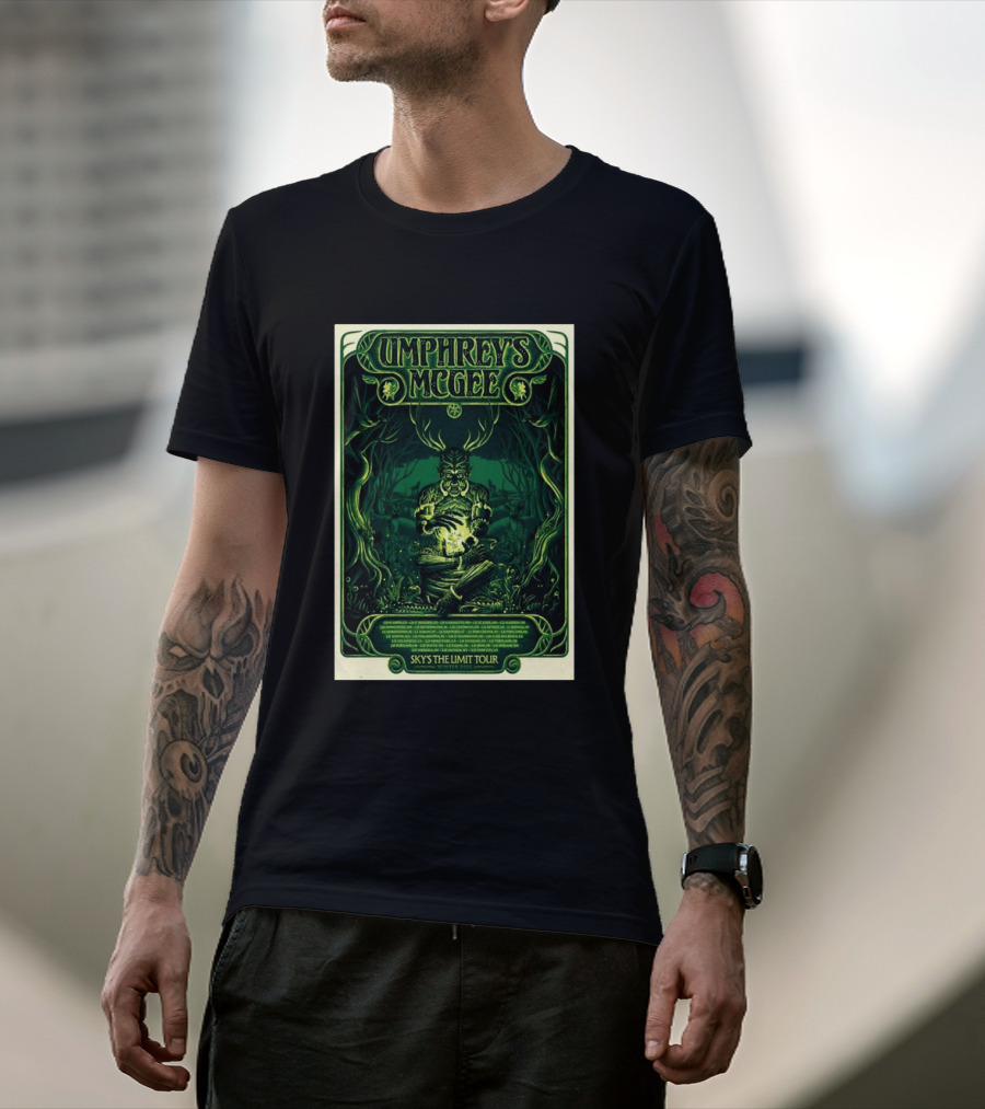 Umphrey's McGee Sky's The Limit Winter Tour 2026 Forest Creature Green T-Shirt