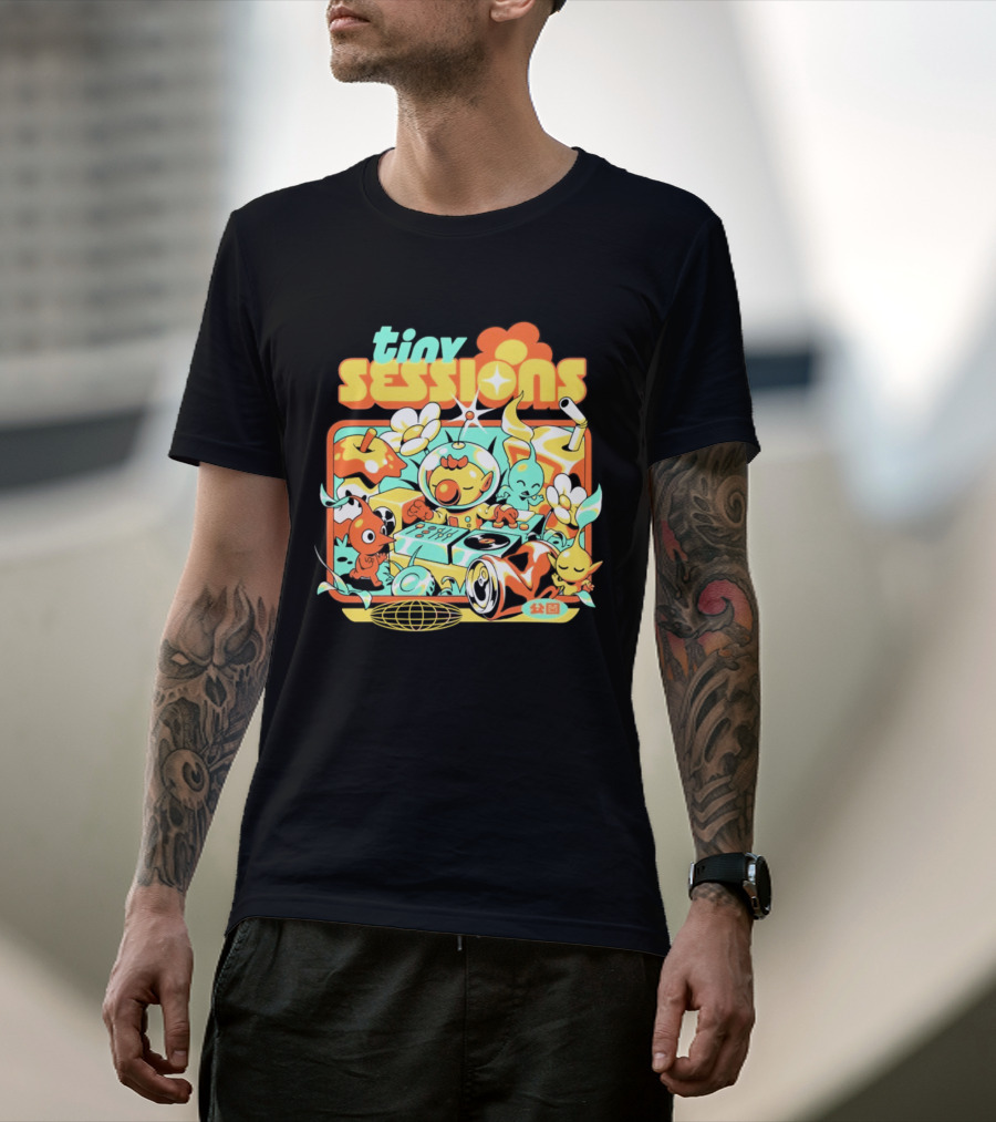 Tiny Sessions Robot DJ And Dancing Creatures T-Shirt