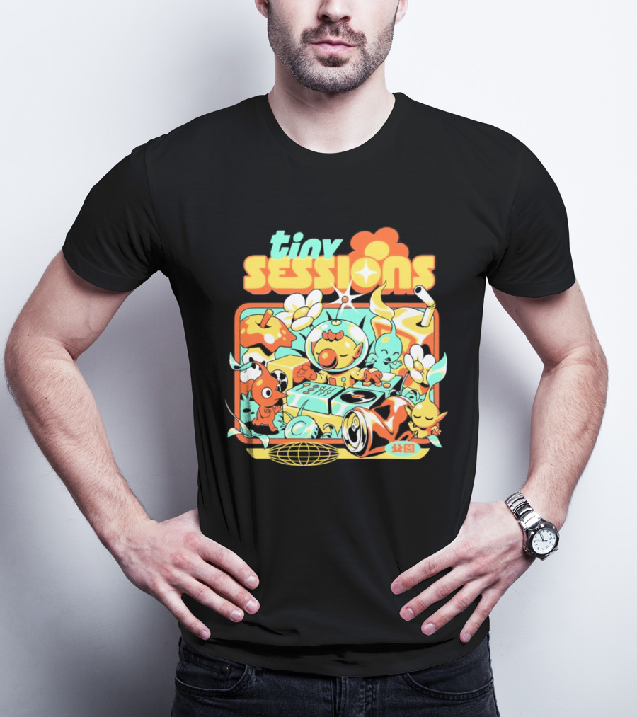 Tiny Sessions Robot DJ And Dancing Creatures T-Shirt