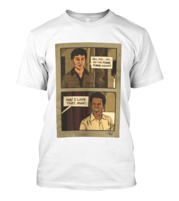 Interview With The Vampire X Cat's Doodle Dump Fang Thing Will You Do The Fang Thing Again Ha I Love That Man T-Shirt